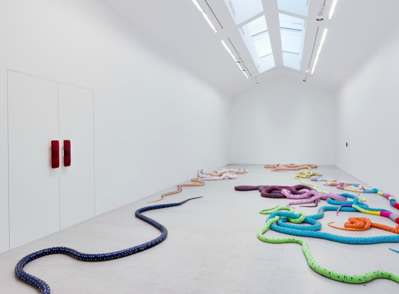 knitted snake art installation - Design For Mankind